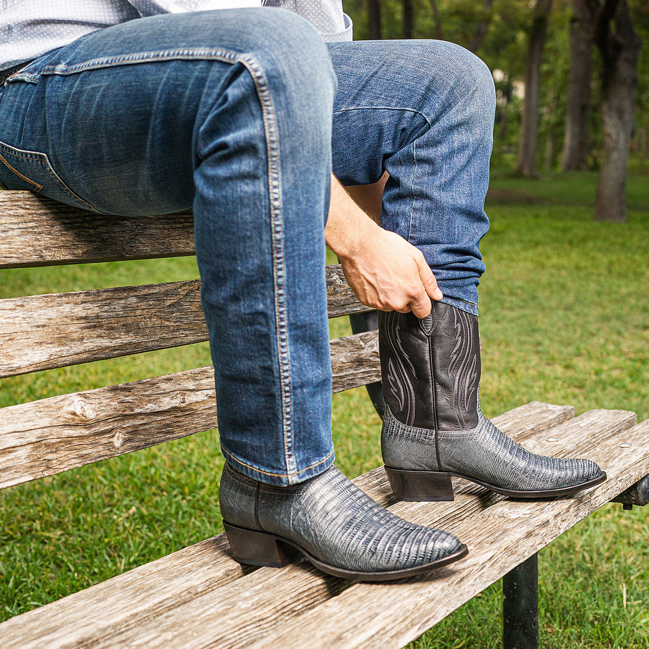 Marcus Men's Cowboy Boots | Teju Lizard Leather Boots – Rujo Boots