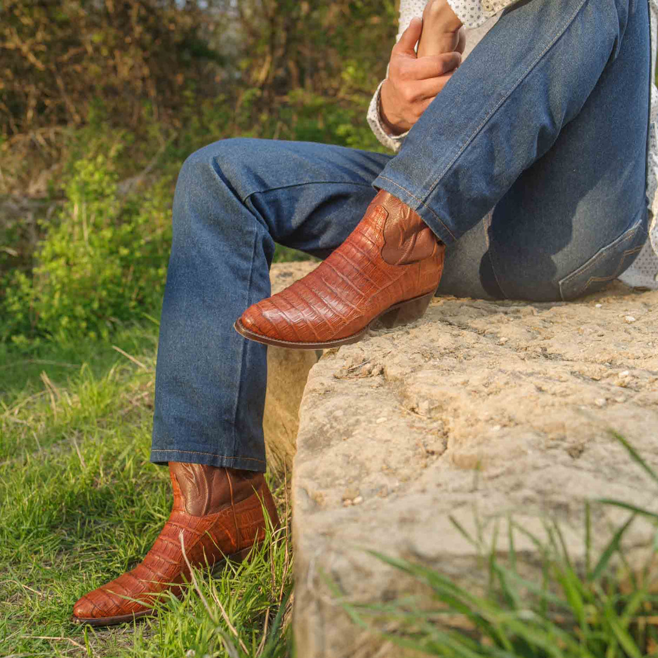 Blake: Men's Caiman Tail Western Cowboy Boots | RUJO Boots | Rujo Boots