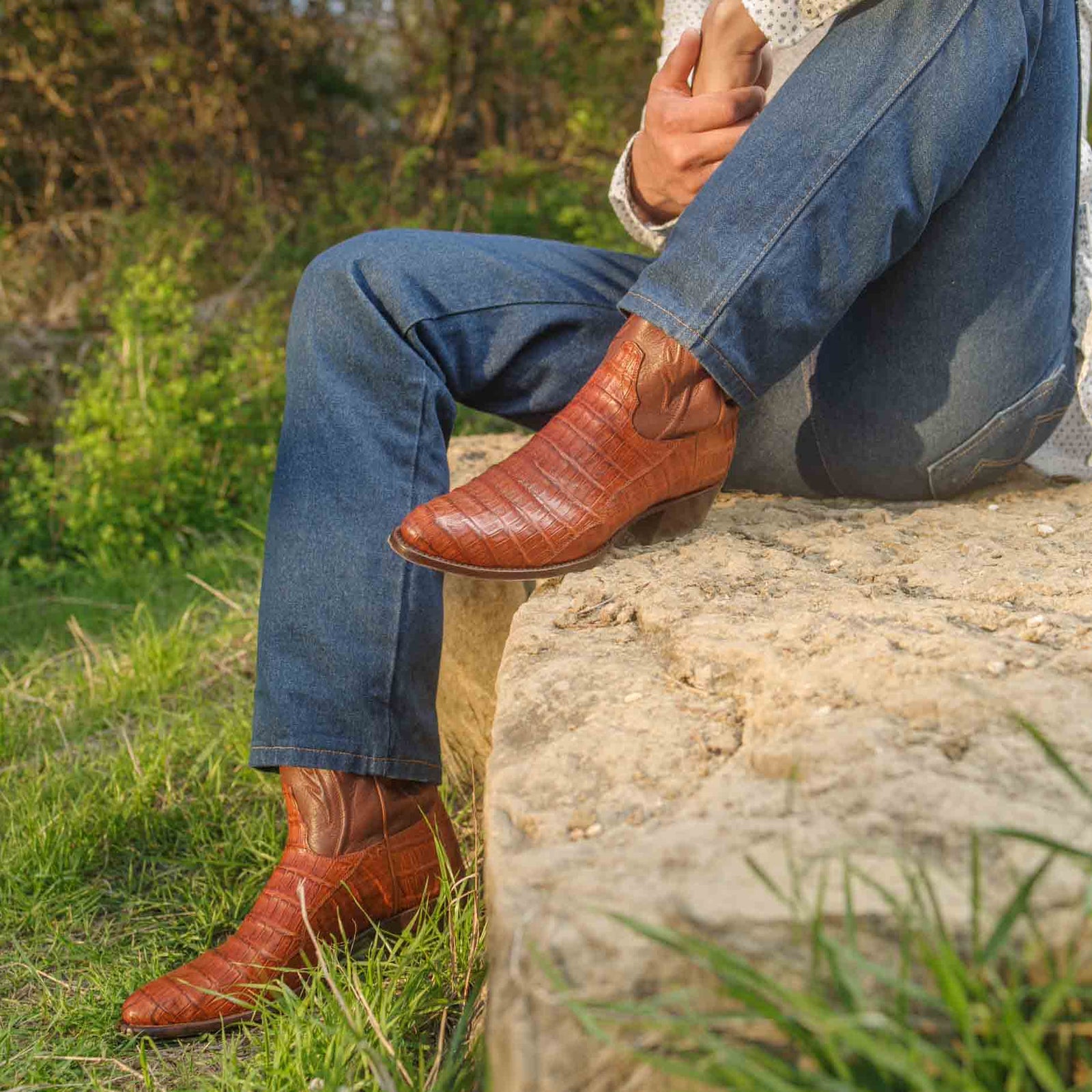 Blake: Men's Caiman Tail Western Cowboy Boots | RUJO Boots – Rujo Boots