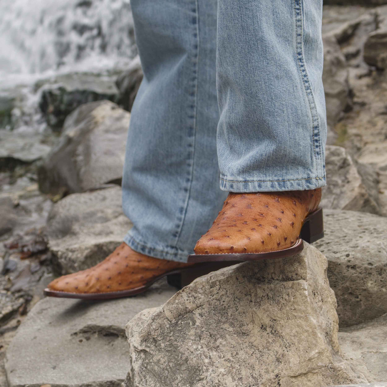 The Case | Men's Full-Quill Ostrich Square Toe Boots | RUJO – Rujo Boots