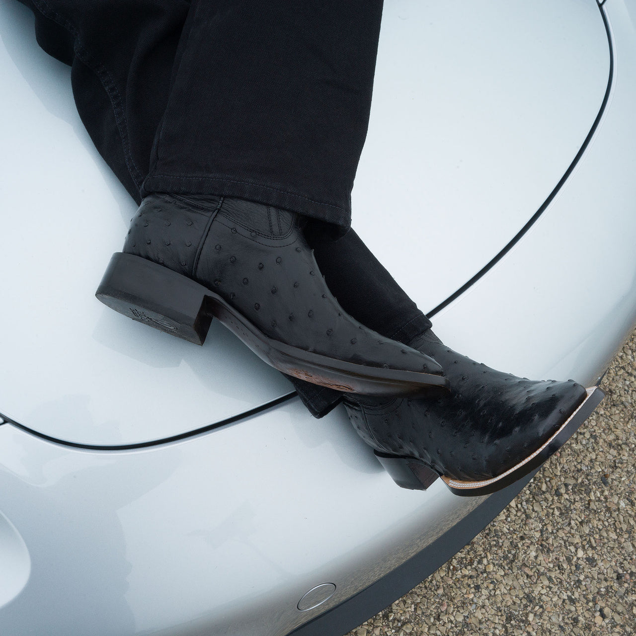 The Case | Men's Full-Quill Ostrich Square Toe Boots | RUJO – Rujo Boots