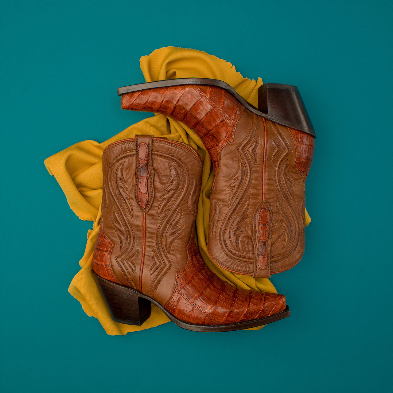 Anna Women's Cowboy Booties | Caiman Tail Leather Boots – Rujo Boots