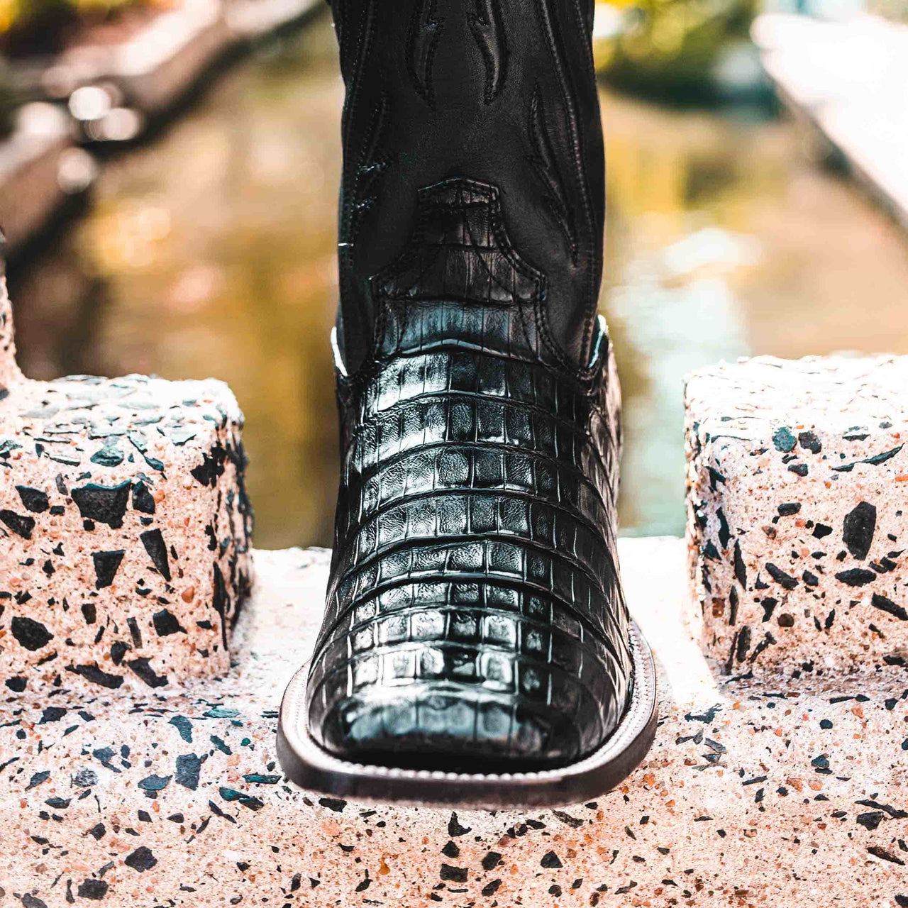 Men's Caiman Tail Square Toe Boots | The Roscoe | RUJO Boots – Rujo Boots