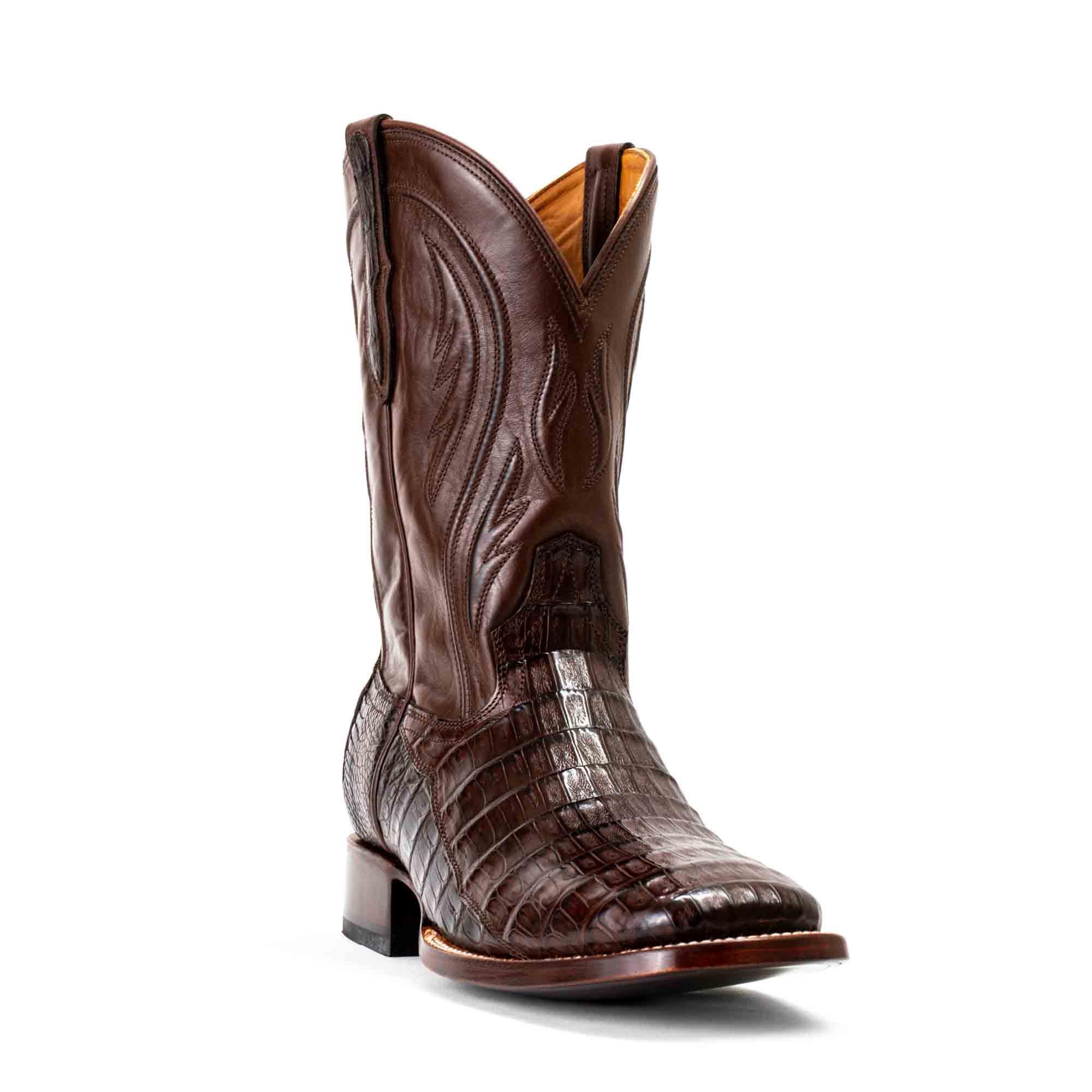 Men's Caiman Tail Square Toe Boots | The Roscoe | RUJO Boots | Rujo Boots